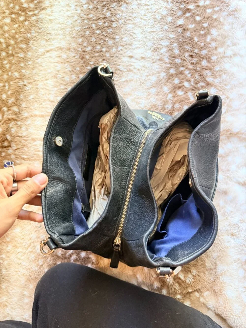 Coach | Bags | Coach Madison Phoebe Black Pebbled Leather Shoulder Bag ...